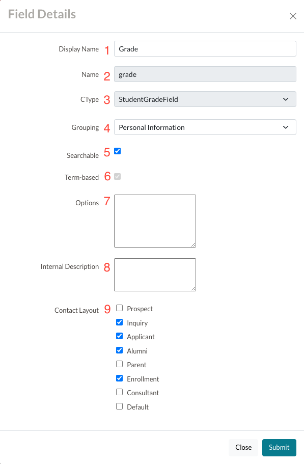 Field Settings – Finalsite Enrollment