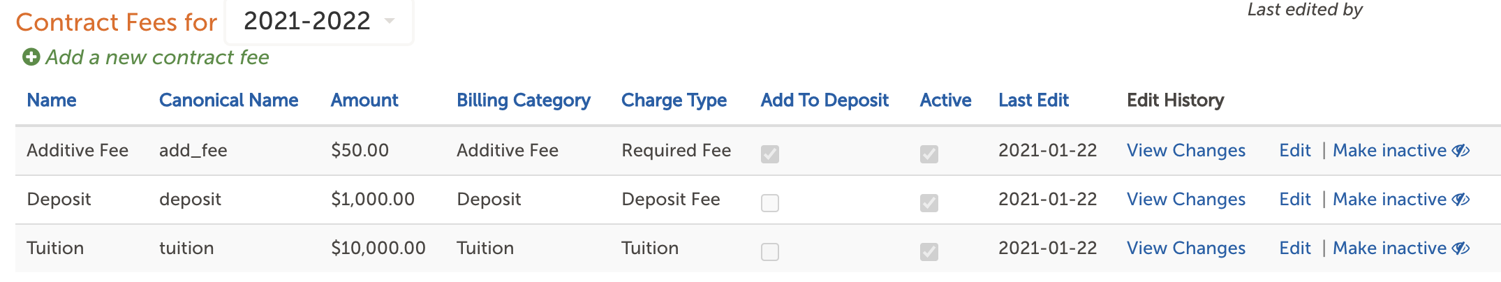Billing: Deposit – Finalsite Enrollment
