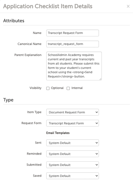Document Request Form Setup – Finalsite Enrollment