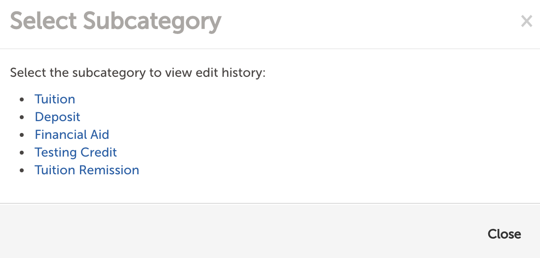 Billing Categories – SchoolAdmin