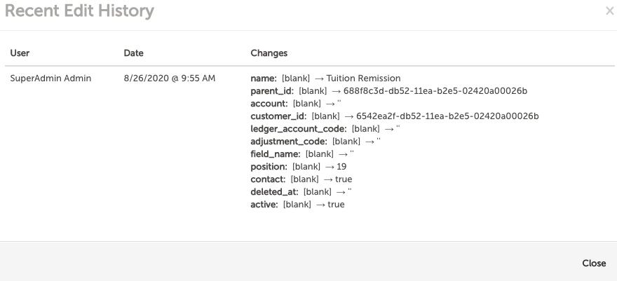 Billing Categories – SchoolAdmin