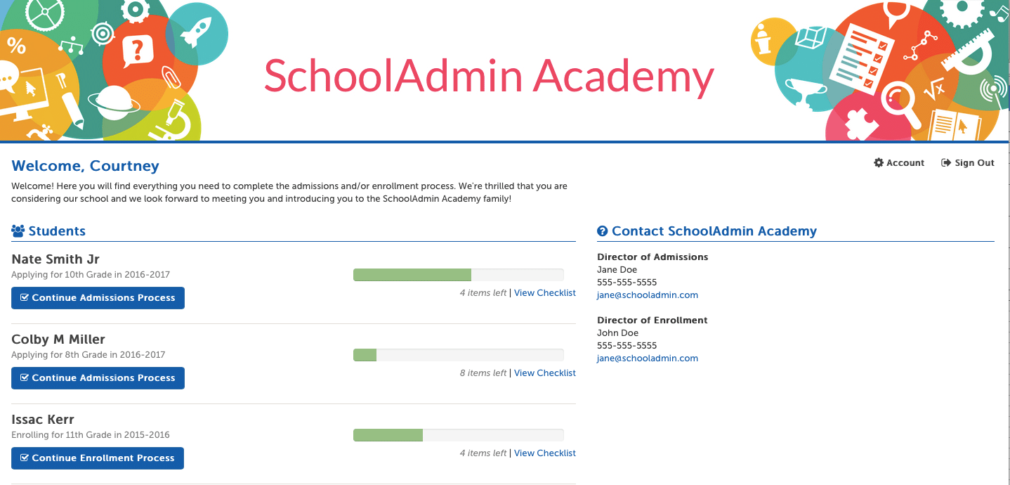Parent Portal Overview – SchoolAdmin
