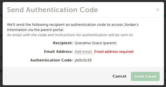 Assisting Parents with Authentication Codes – SchoolAdmin