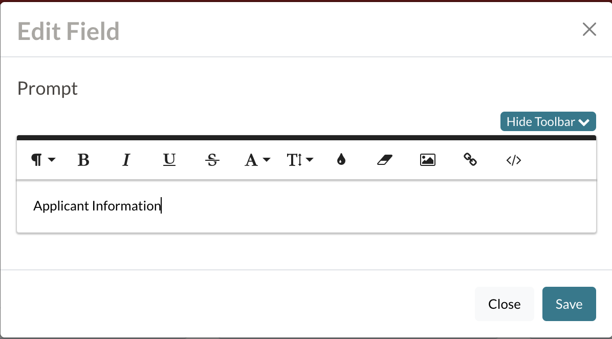 Forms: Basic Form Editor (Text Edits) – Finalsite Enrollment